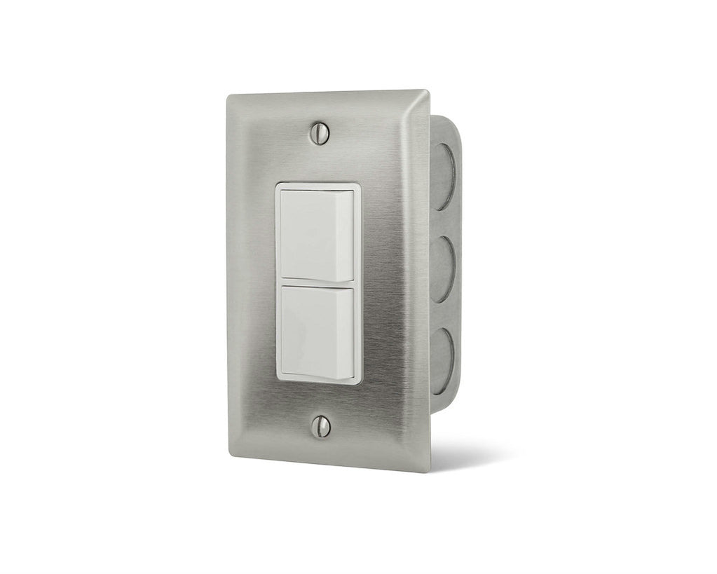 Infratech 14 43 Duplex Stack Switch Single SS Wall Plate with Gang Box